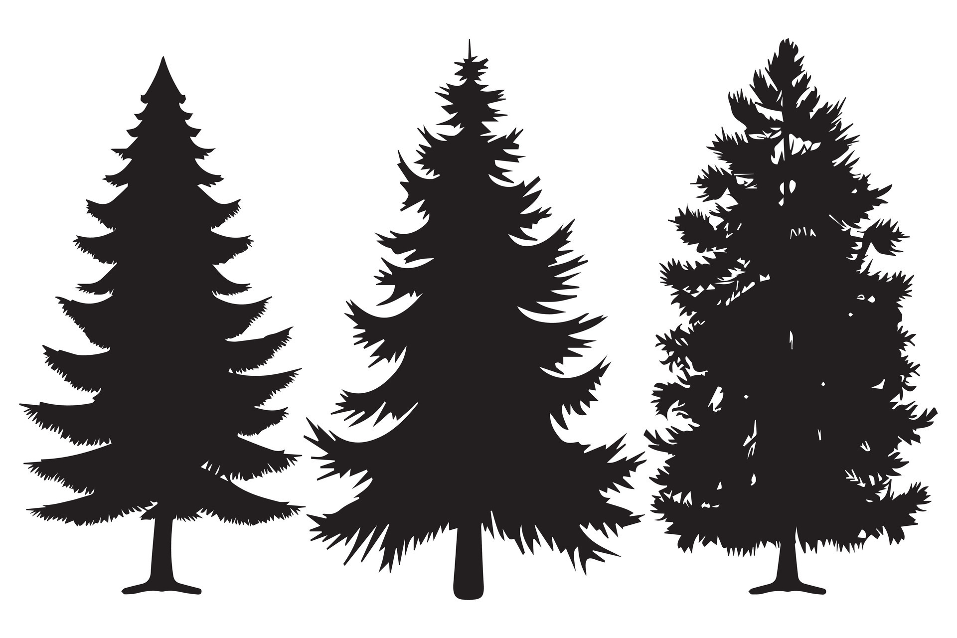 Set of christmas trees silhouette pro design 44170958 Vector Art at ...