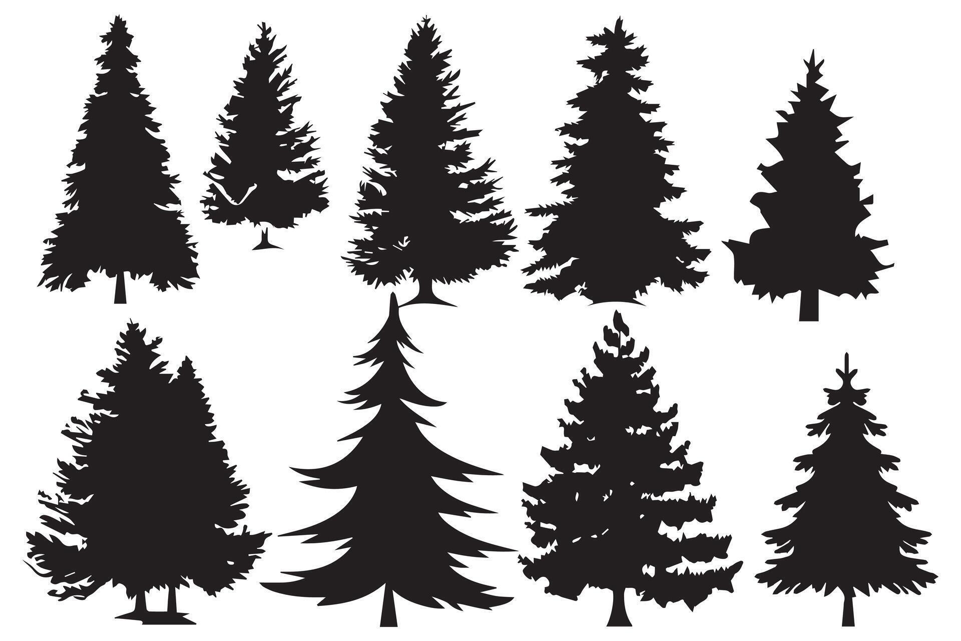 Set of christmas trees silhouette pro design 44170982 Vector Art at ...