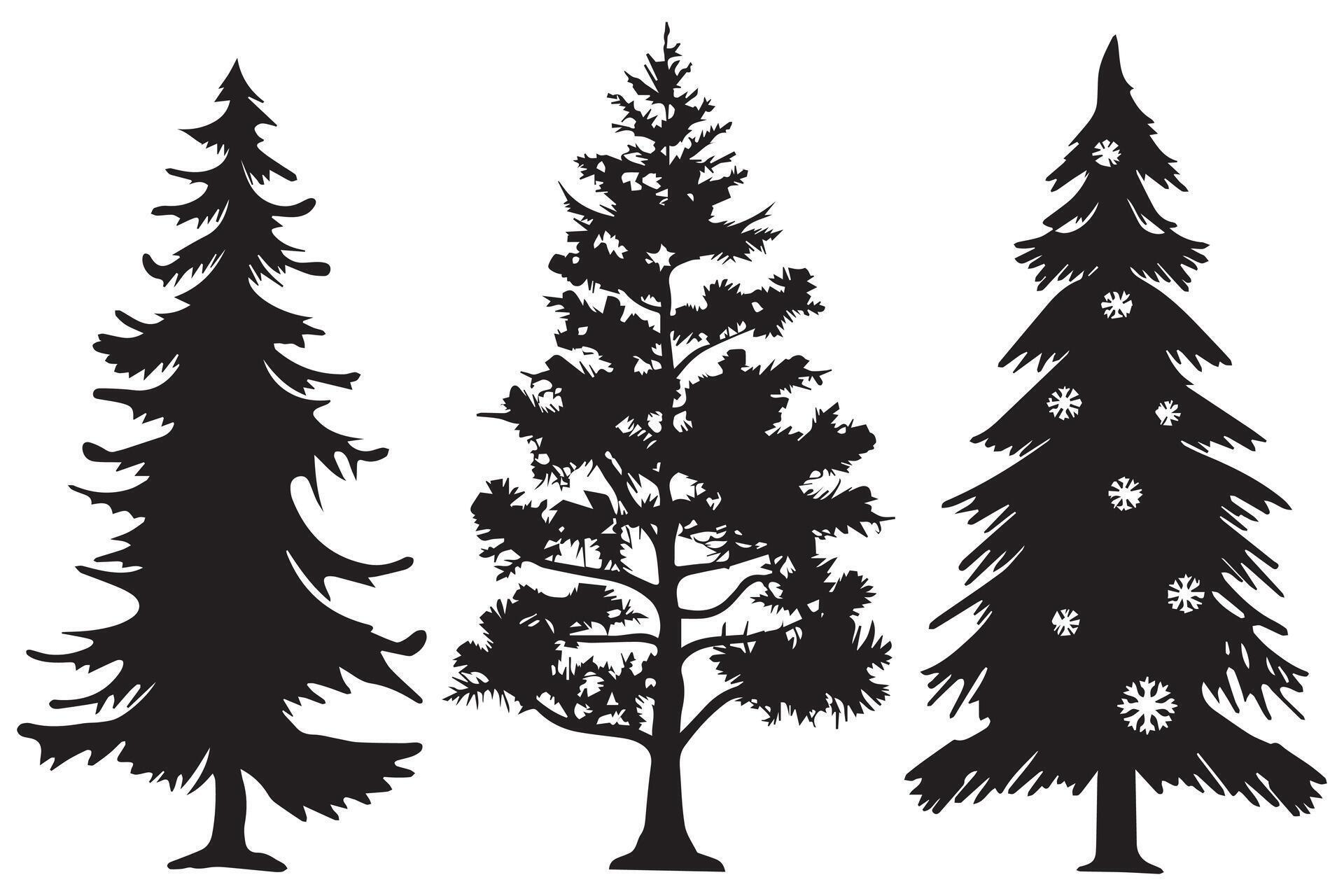 Set of christmas trees silhouette pro design 44171000 Vector Art at ...