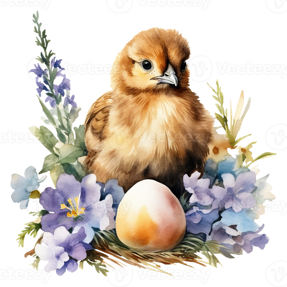 Charming Watercolor Chickens 44182521 PNG