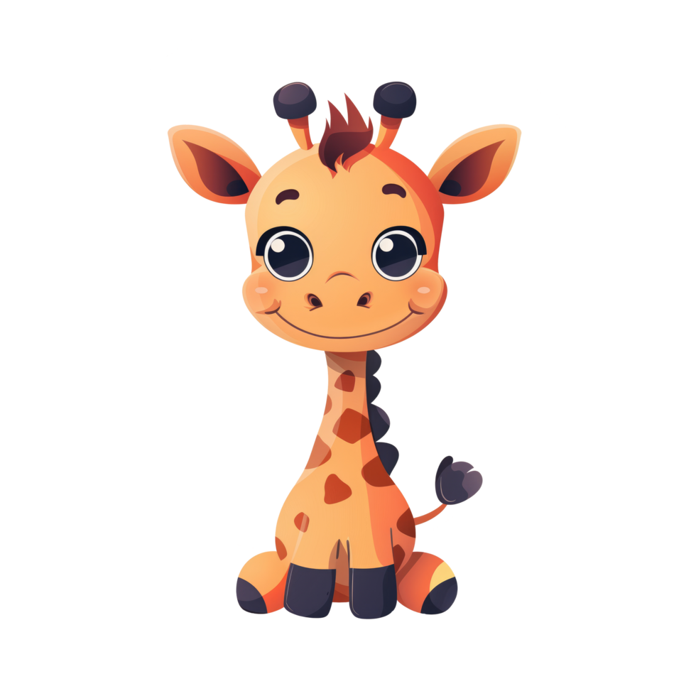 Cute baby giraffe sitting 44183553 PNG