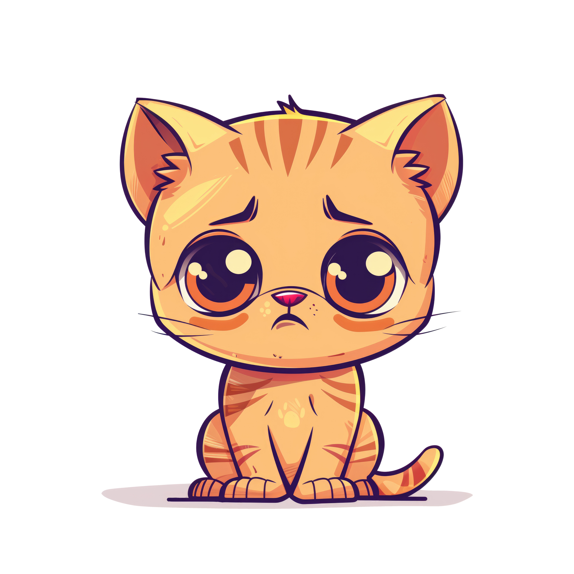 Cute sad cat illustration 44183667 PNG