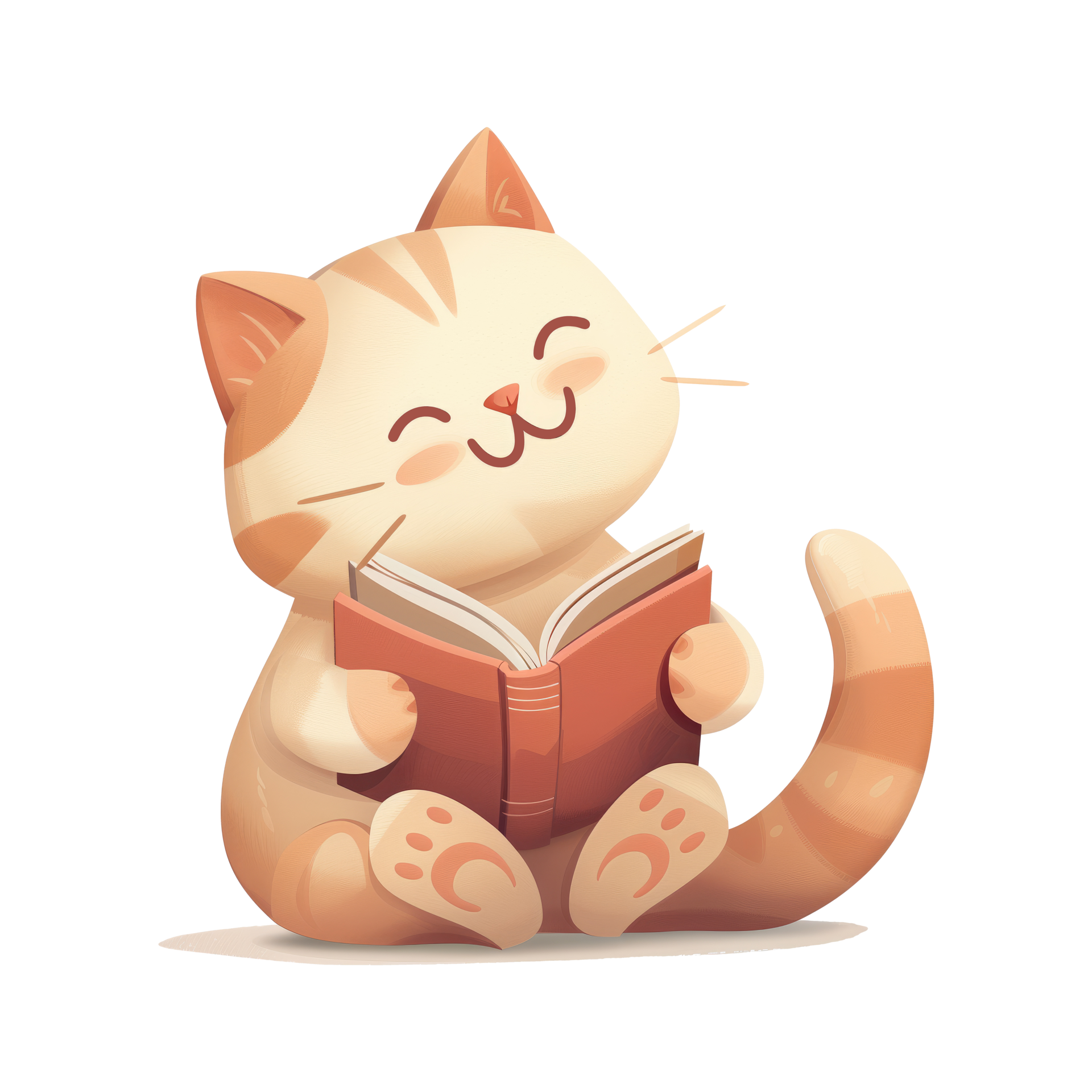 Cute Cat Reading Book 44183684 Png