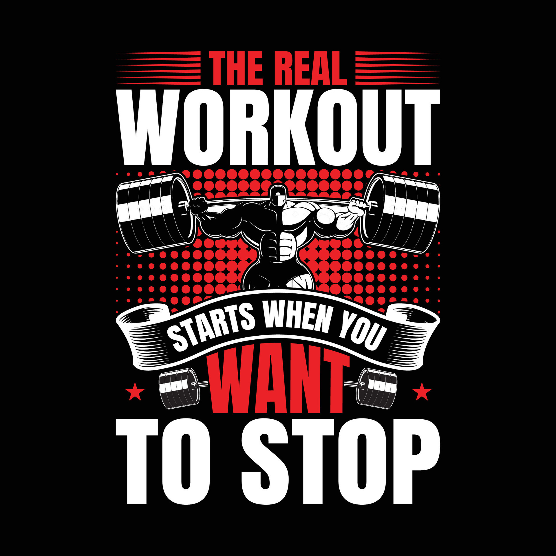 Workout T Shirt Design 44186135 Vector Art At Vecteezy