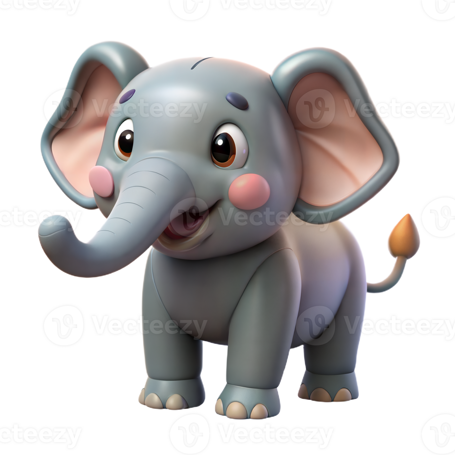 Adorable cartoon elephant on a transparent background 44186831 PNG