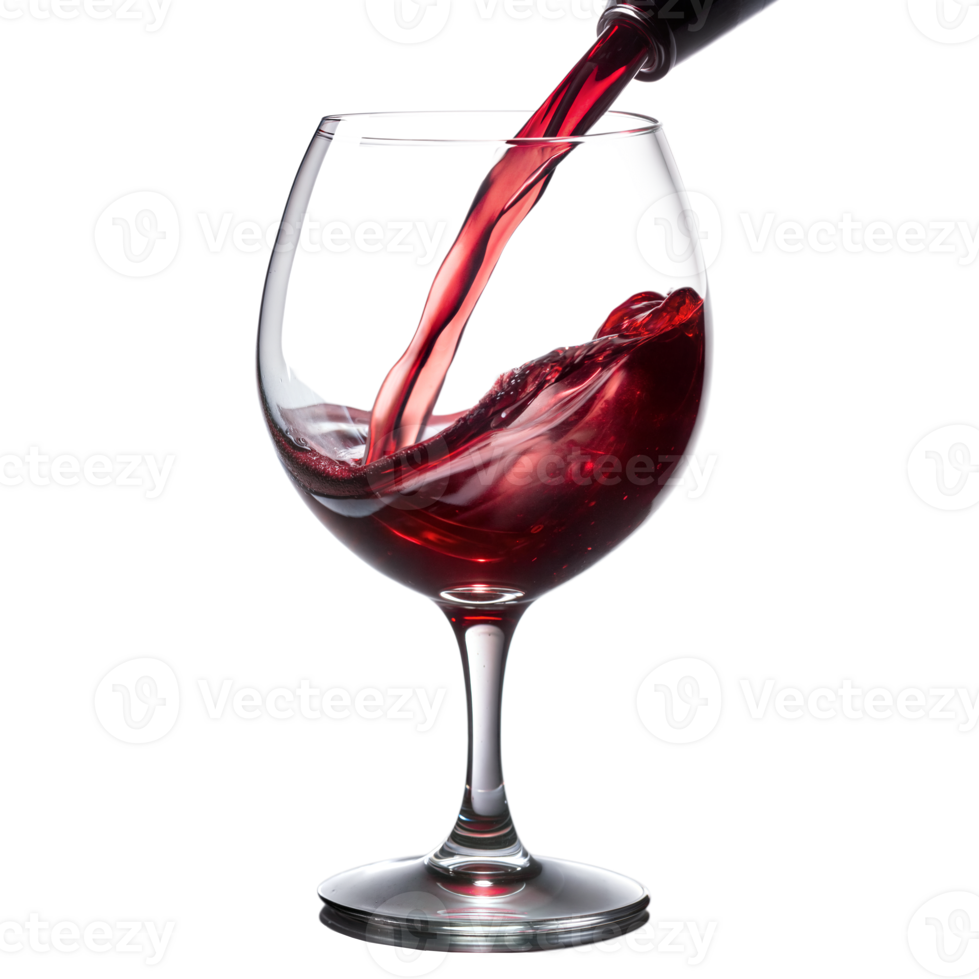 Elegant red wine pouring into glass on seamless background 44200780 PNG