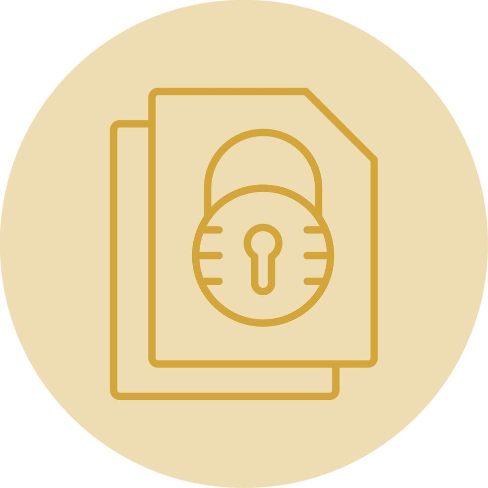 Security File Lock Line Yellow Circle Icon 44203542 Vector Art At Vecteezy