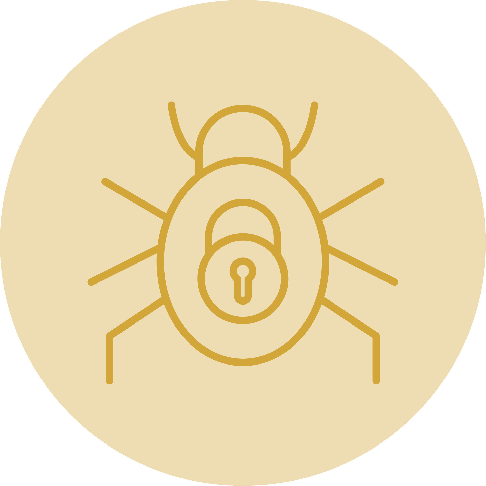 Security Bug Line Yellow Circle Icon 44203563 Vector Art At Vecteezy