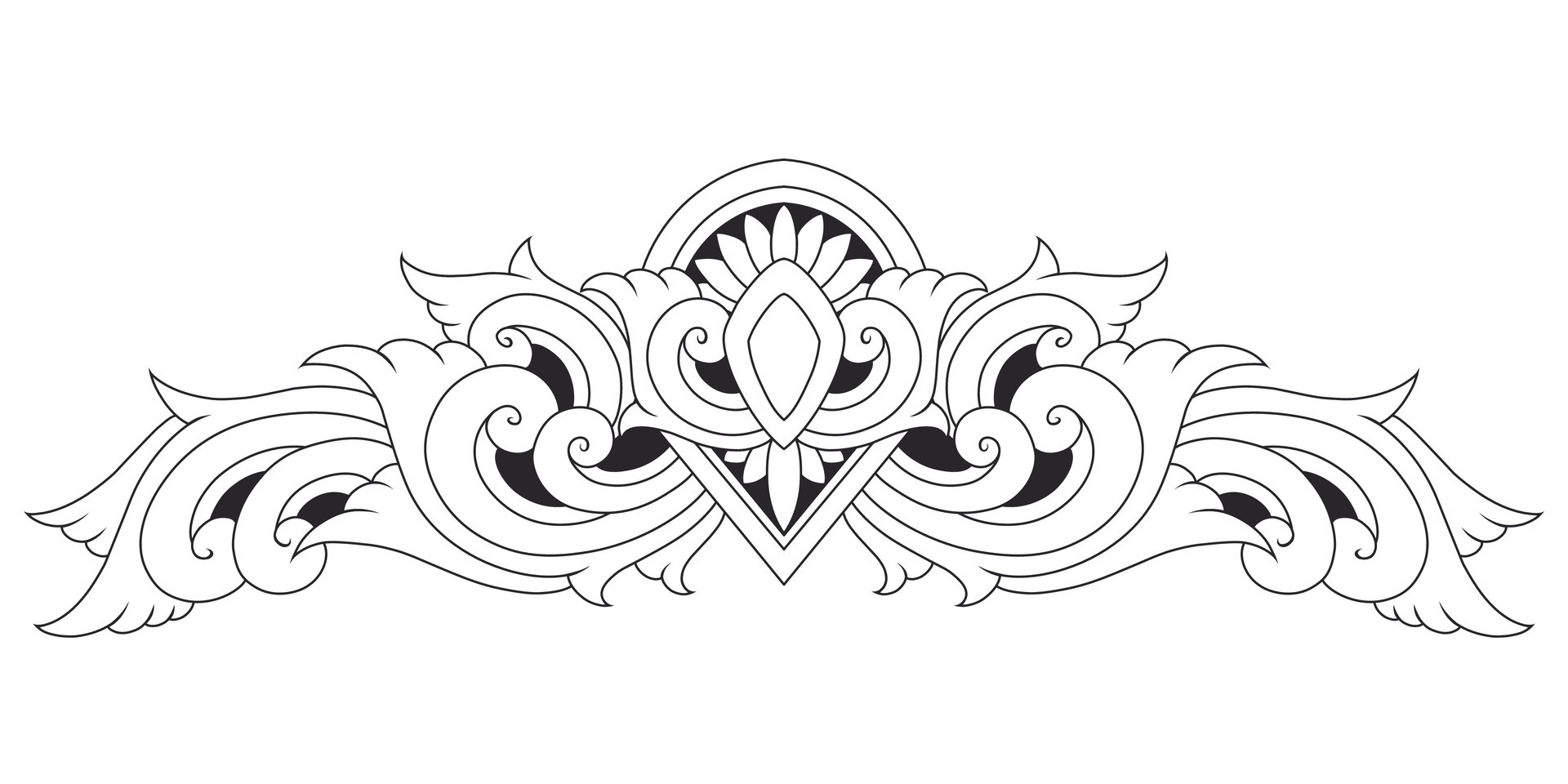 Line art Classic vintage ornament frame elements 44228890 Vector Art at ...