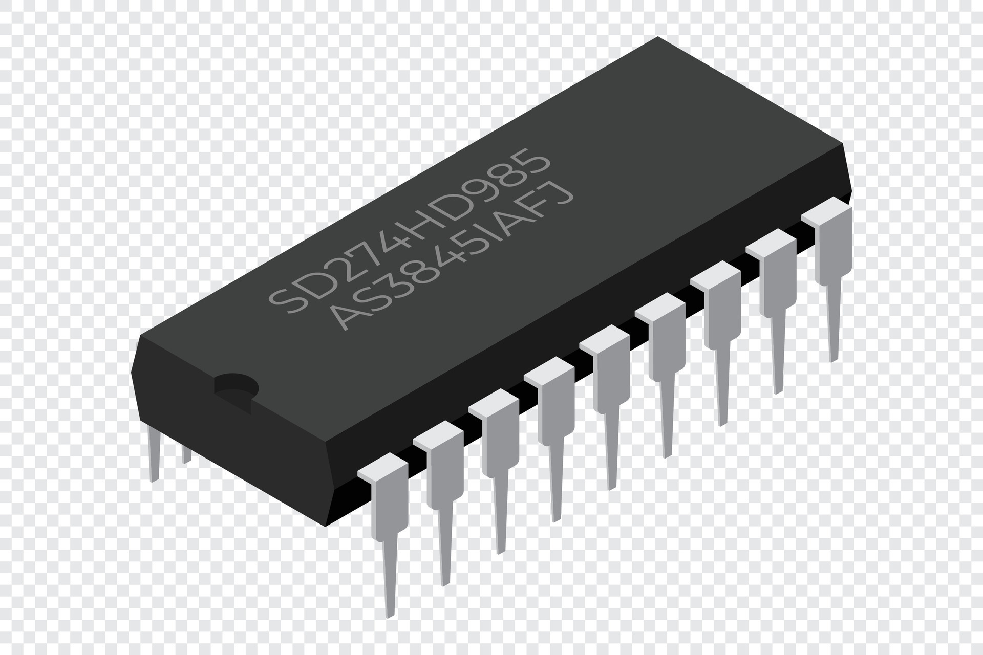 Microchip Computer Electronic Component Microchip Icon Isometric