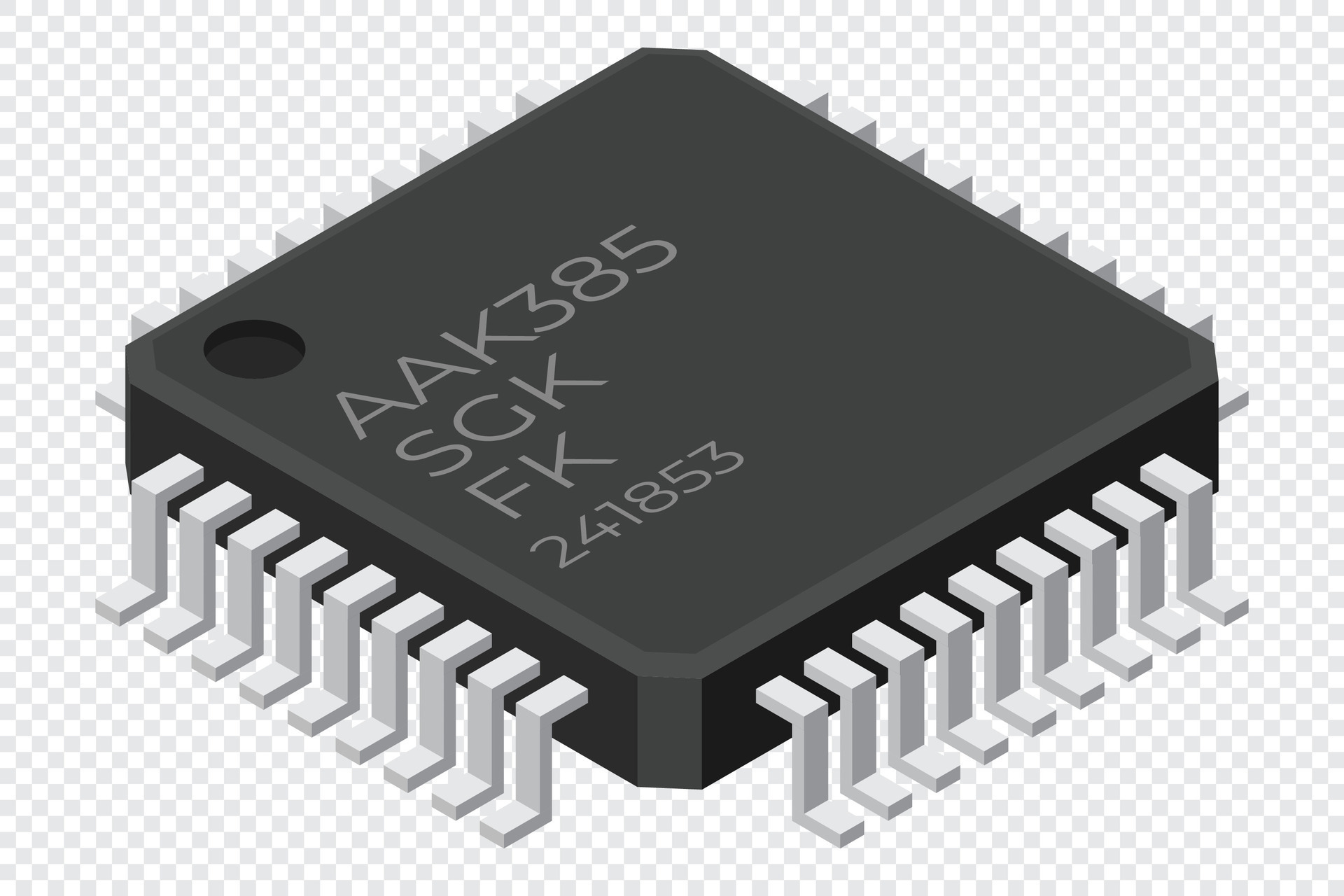 Microchip computer electronic component. Microchip icon. Isometric microchip. Computer processor ...