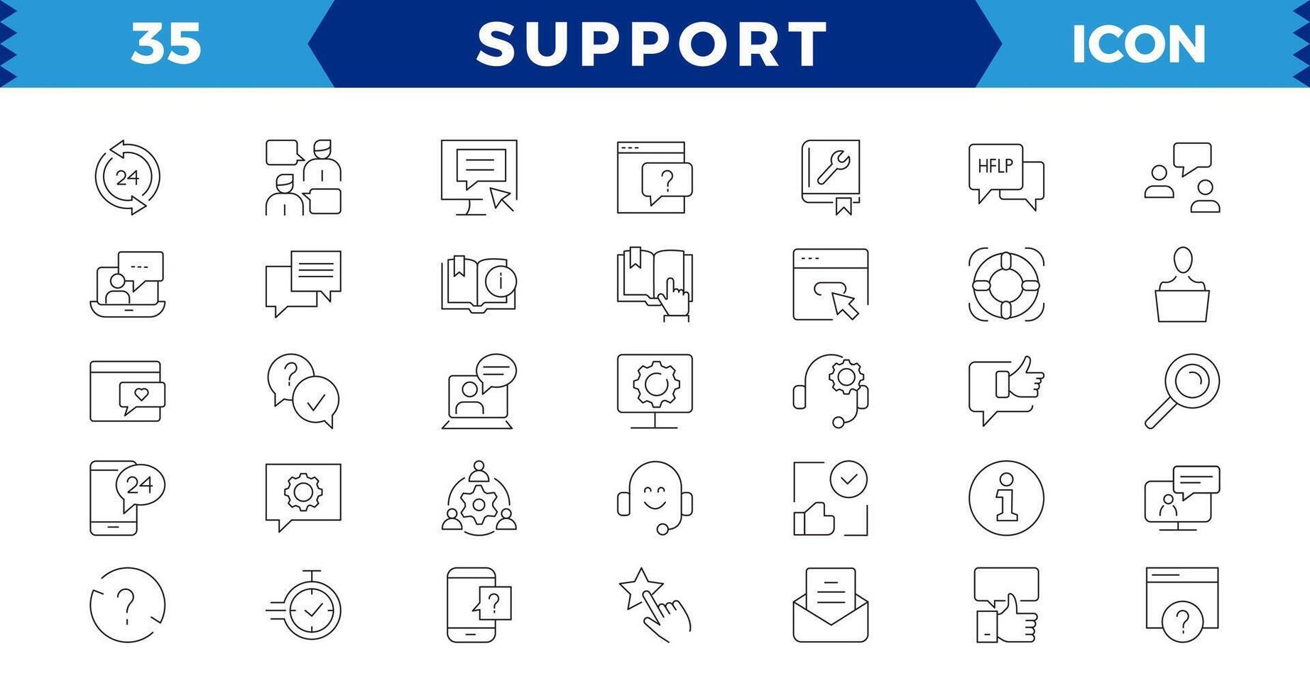 Customer Service And Support Outline Icon Collection Thin Line Set Contains Such Icons As