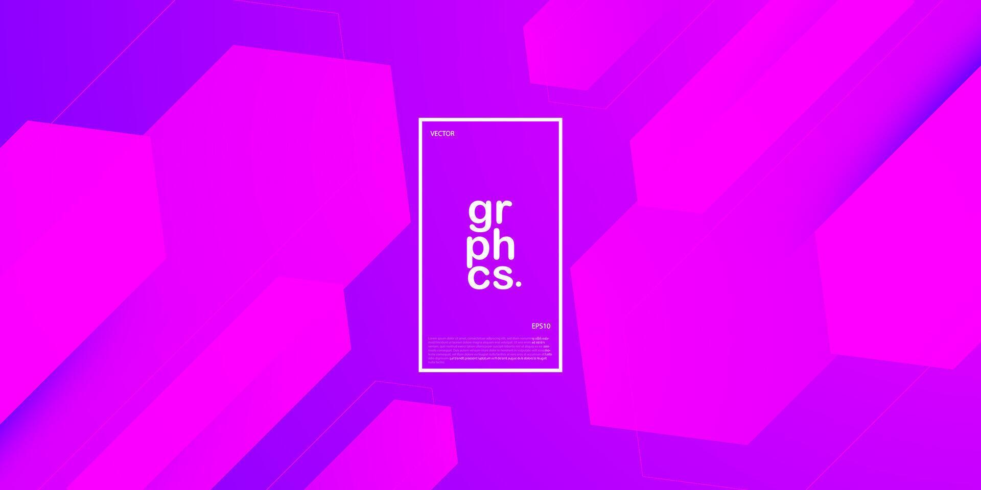 Colorful purple dynamic gradient abstract background. Hexagonal pattern shapes. Cool design ...