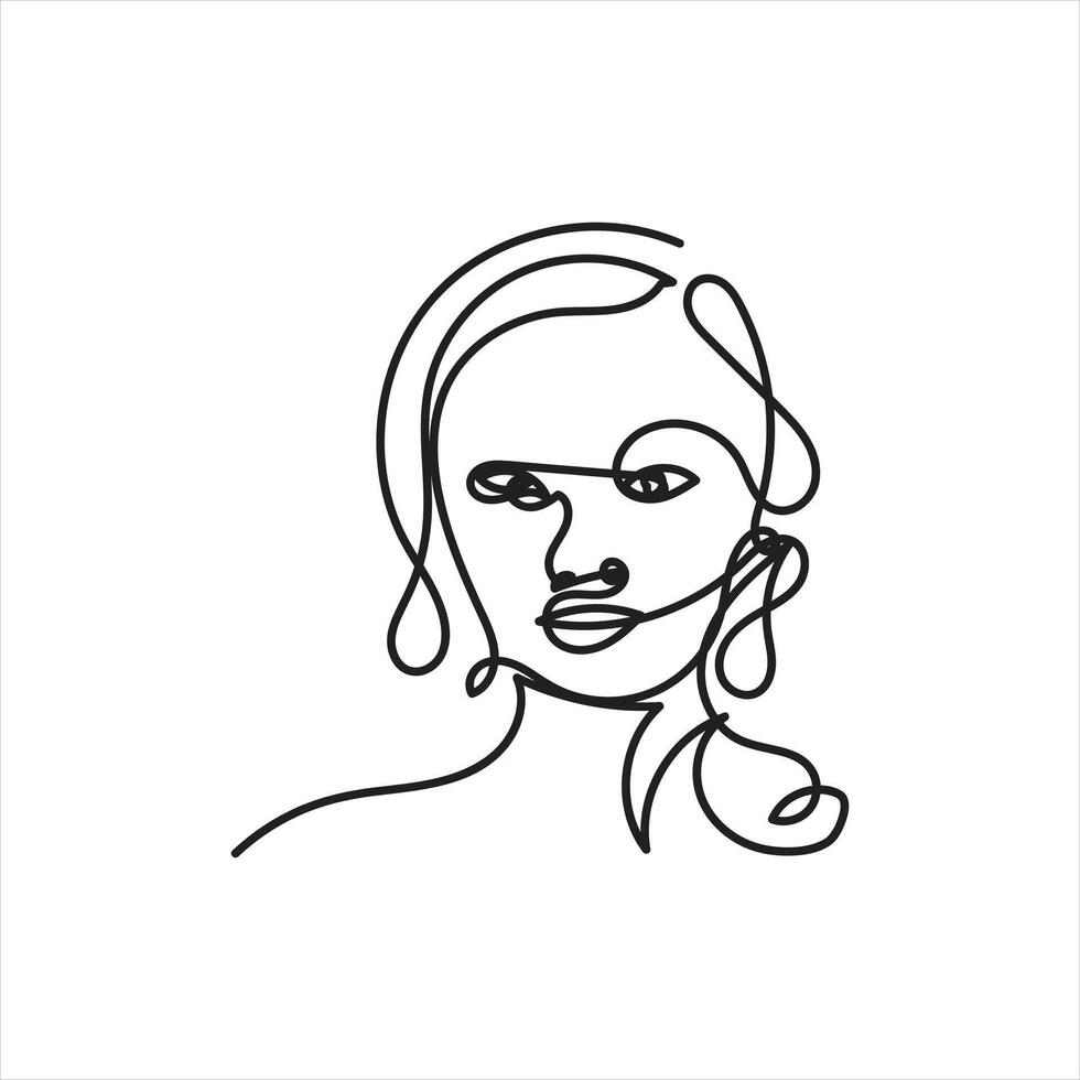 Woman Face One Line Art Woman Face Continuous Line Art Design 44234302