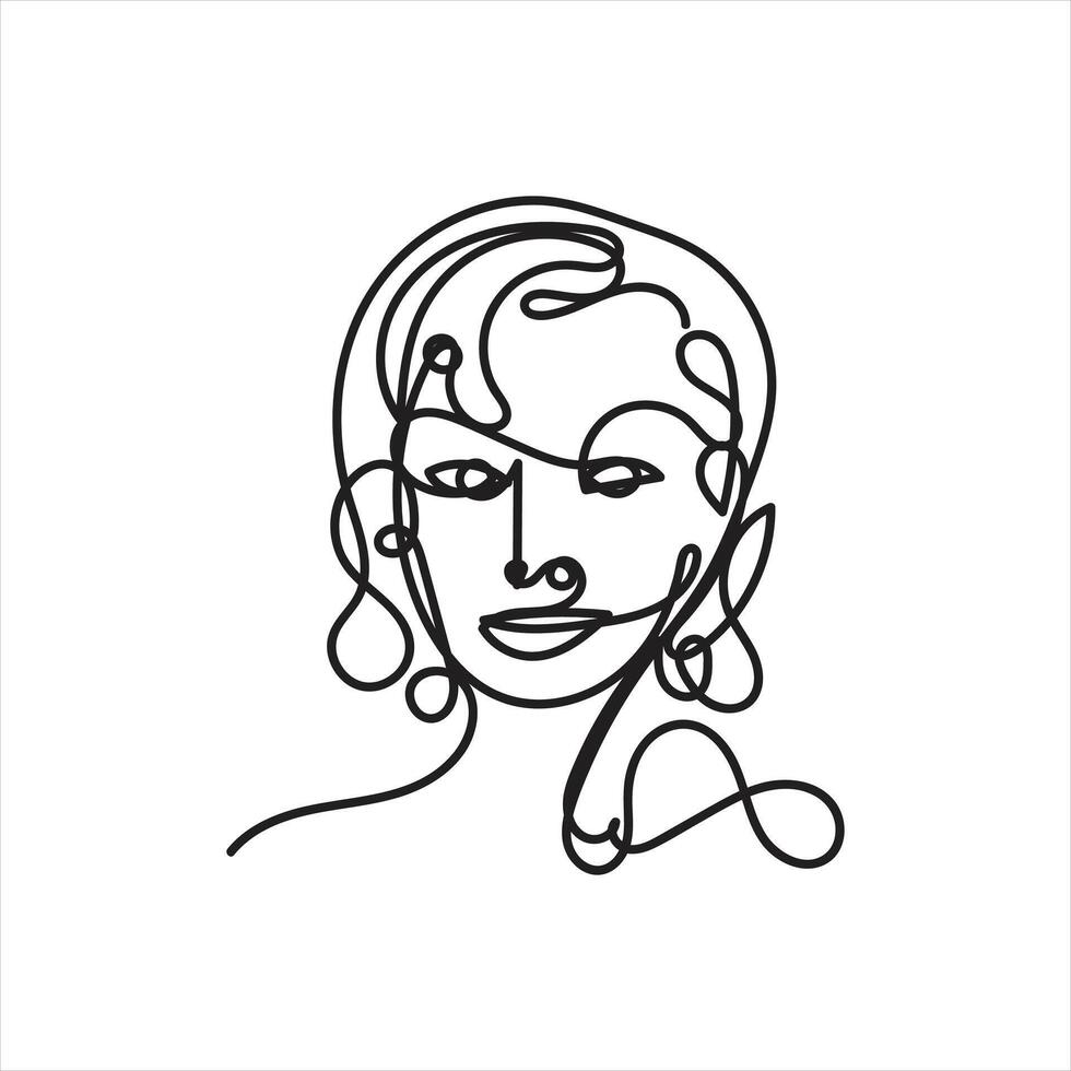 woman face one line art woman face continuous line art design 44234318 ...