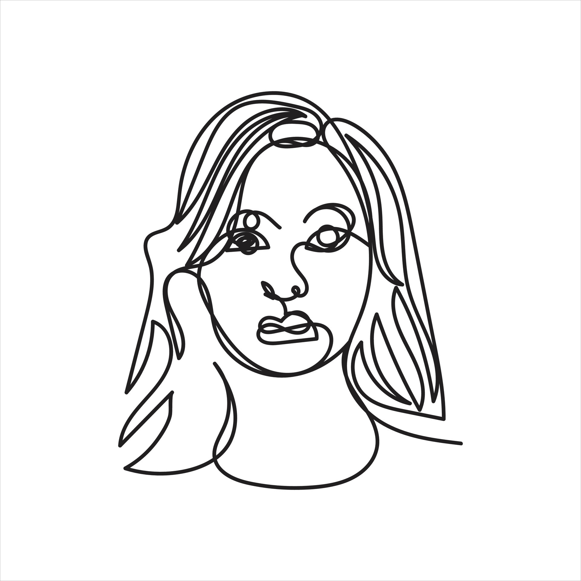 Woman Face One Line Art Woman Face Continuous Line Art Design 44234333 Vector Art At Vecteezy