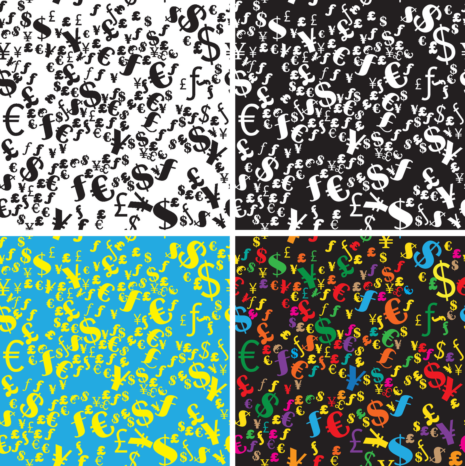 Currency pattern set 44237412 Vector Art at Vecteezy