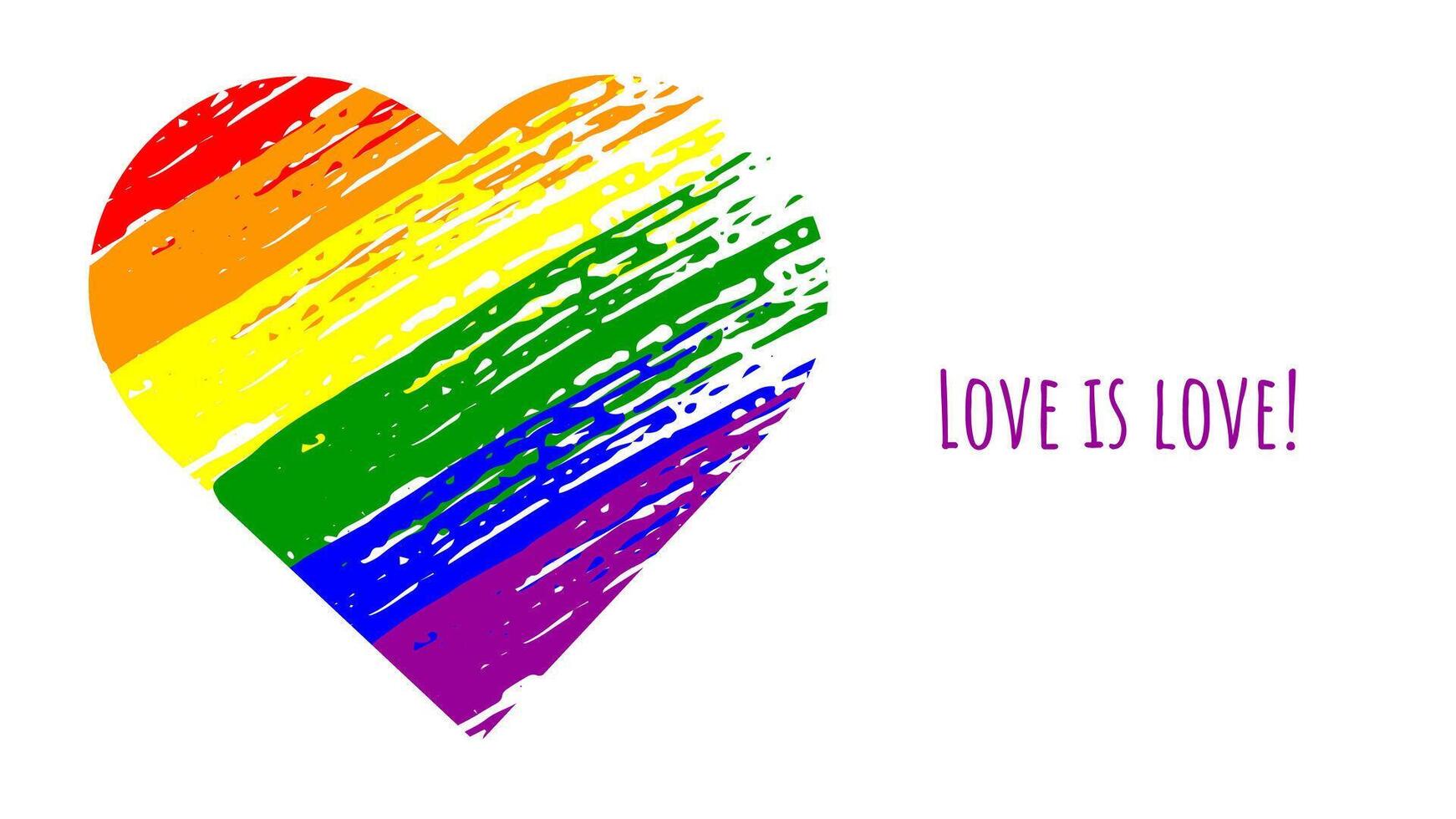 Lgbtq Banner With Symbols Celebrating Pride Month Rainbow Heart Shape