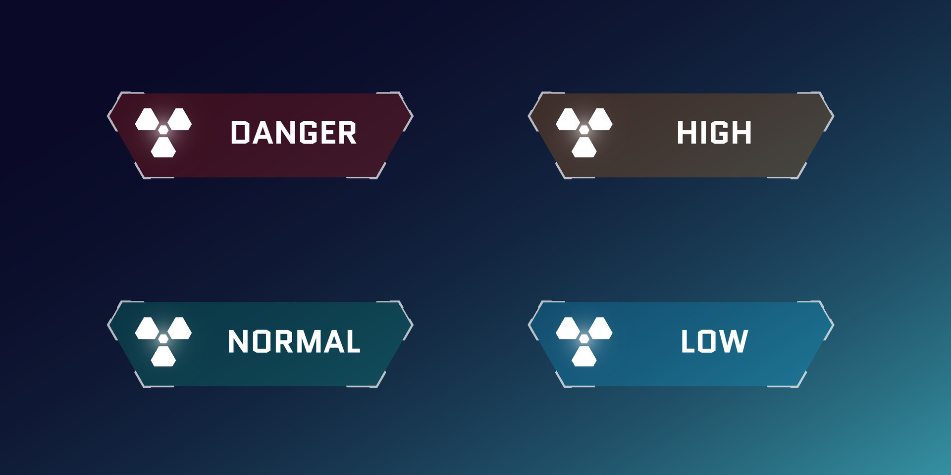 Hud Digital Futuristic User Interface Radiation Frame Set Sci Fi High