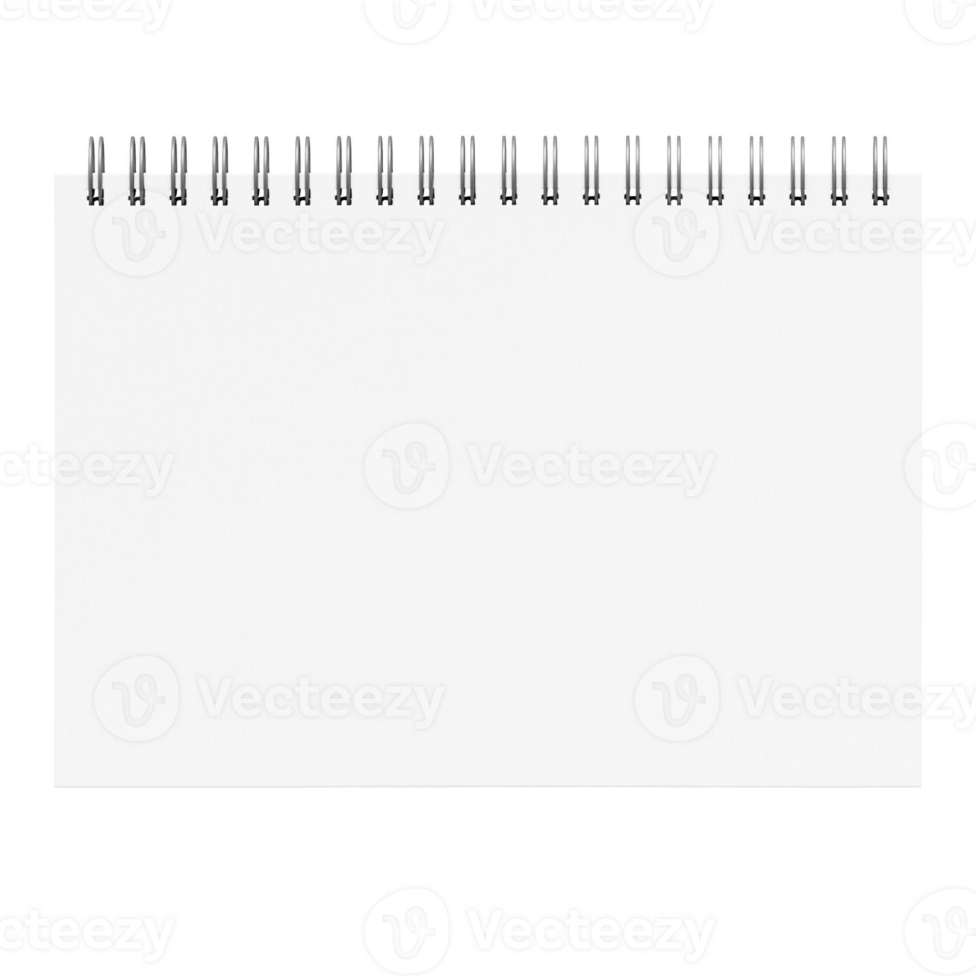 Blank and white notebook with spiral without background. Template for ...