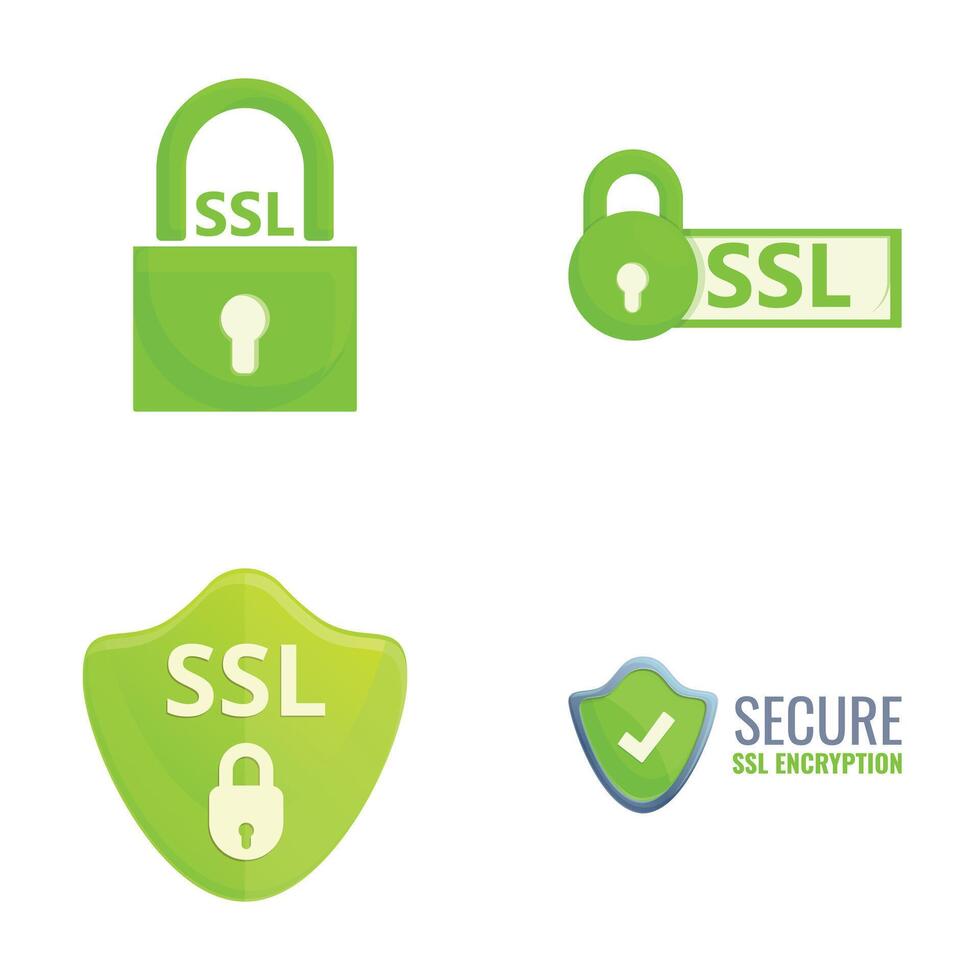 Ssl Secure Icons Set Cartoon Secure Sockets Layer Certificate 44251845 Vector Art At Vecteezy