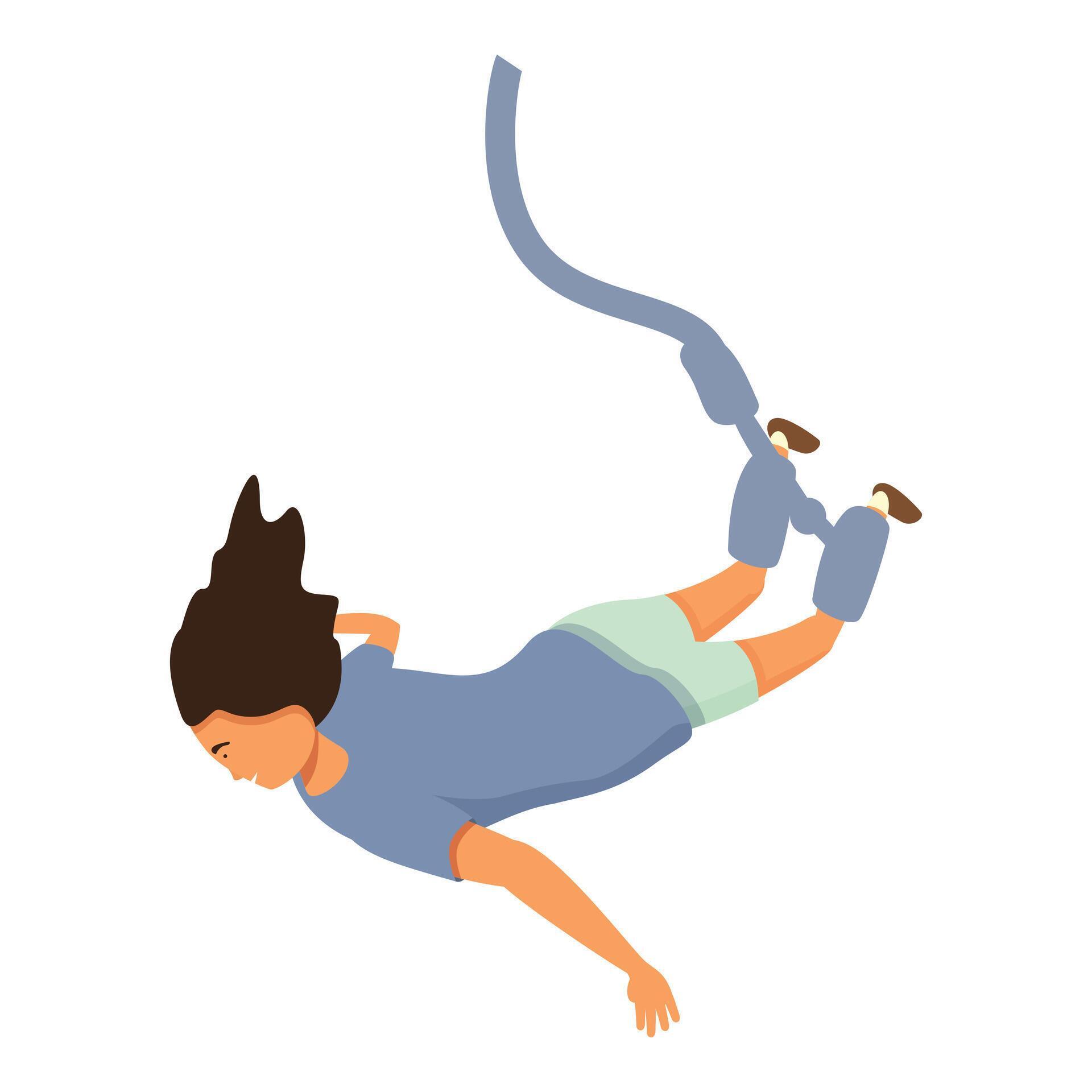 Girl Extreme Fall Icon Cartoon Bungee Jumping 44252347 Vector Art At Vecteezy