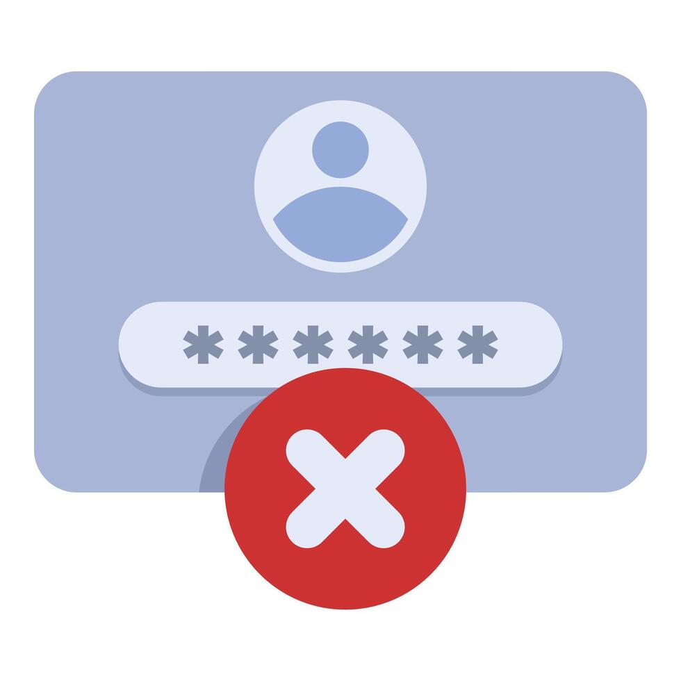 Wrong Password Icon Cartoon Security Login 44252550 Vector Art At