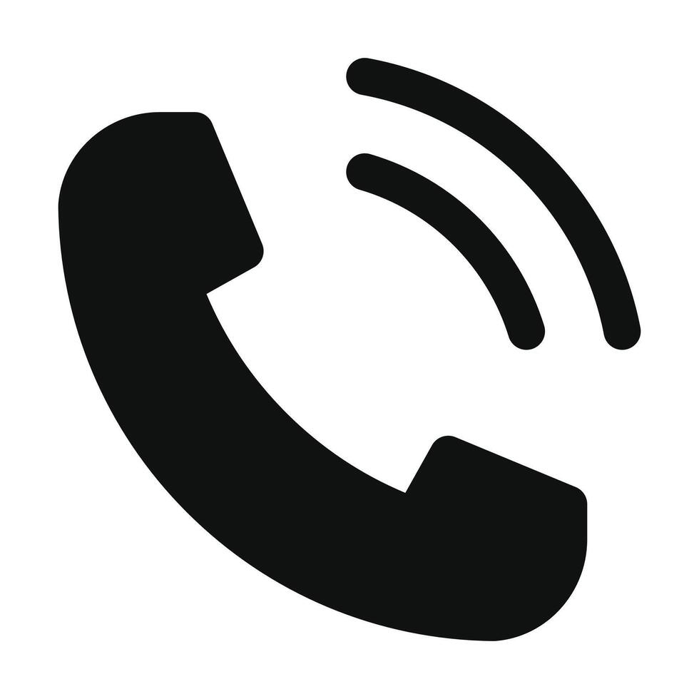 Simple black telephone call symbol isolated on white background ...