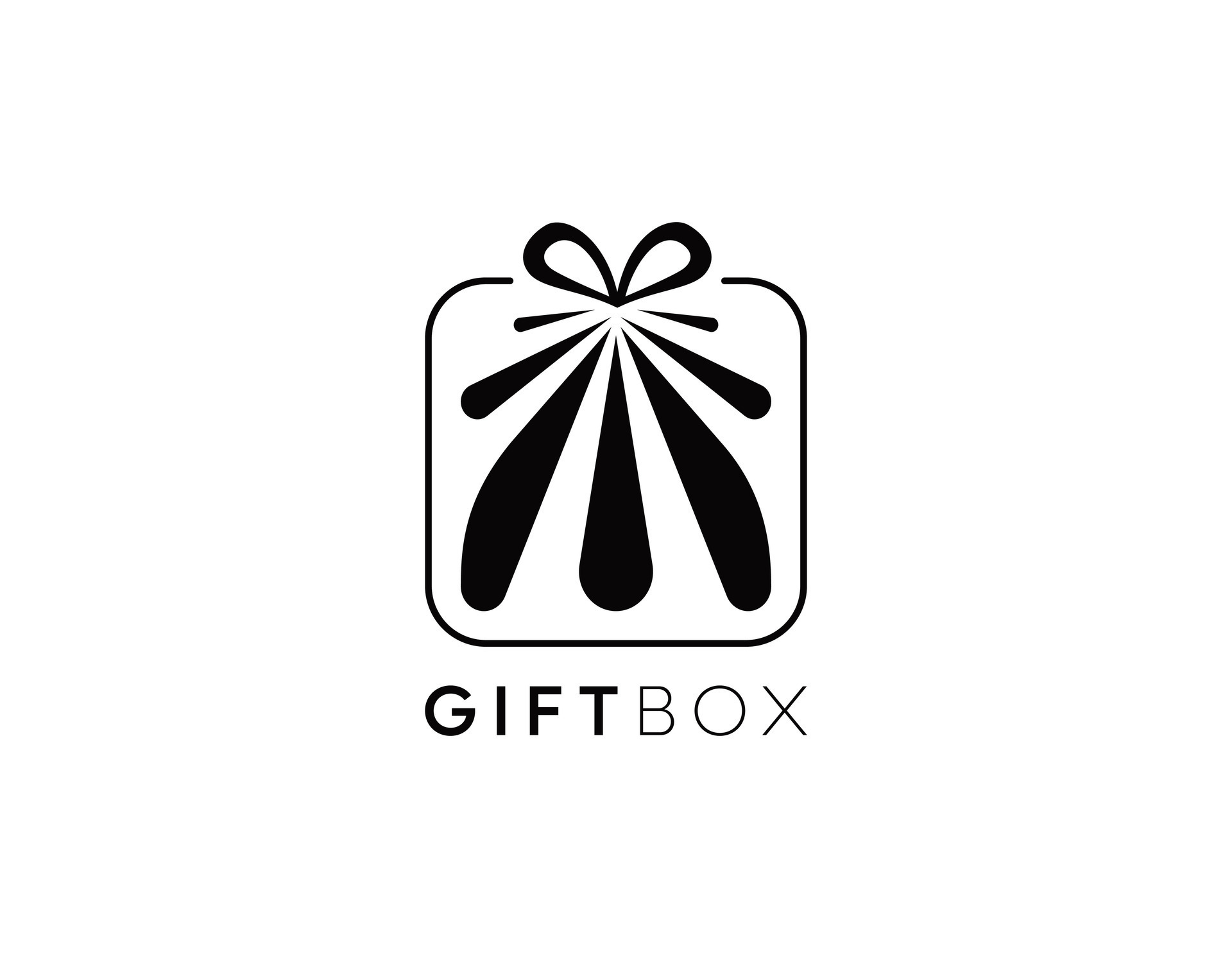 Abstract round gift box icon with letter gift logo design, gift box logo design, gift box with ...
