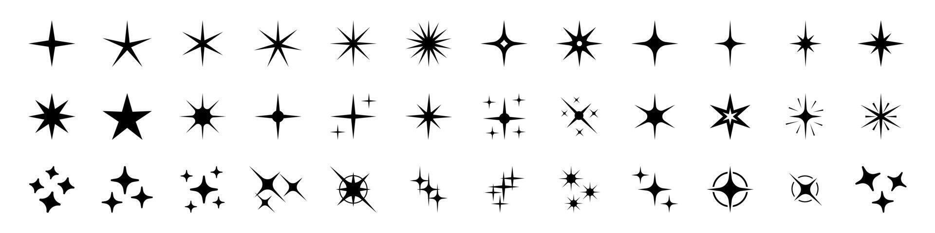 Star icons. Twinkling stars. Sparkles, shining burst. Christmas star icon. 44264757 Vector Art ...