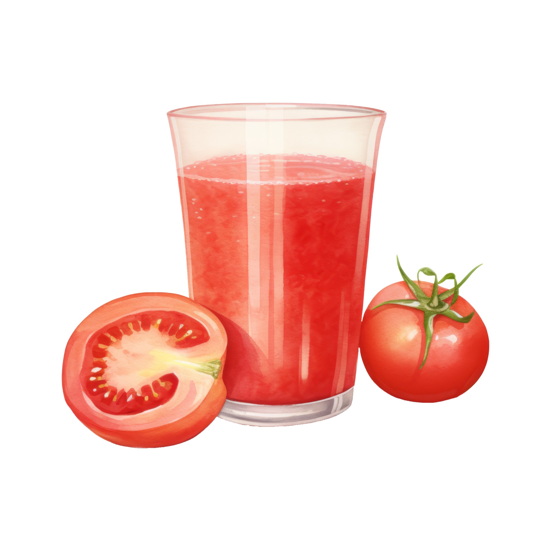 tomato juice Isolated Detailed Watercolor Hand Drawn Painting ...