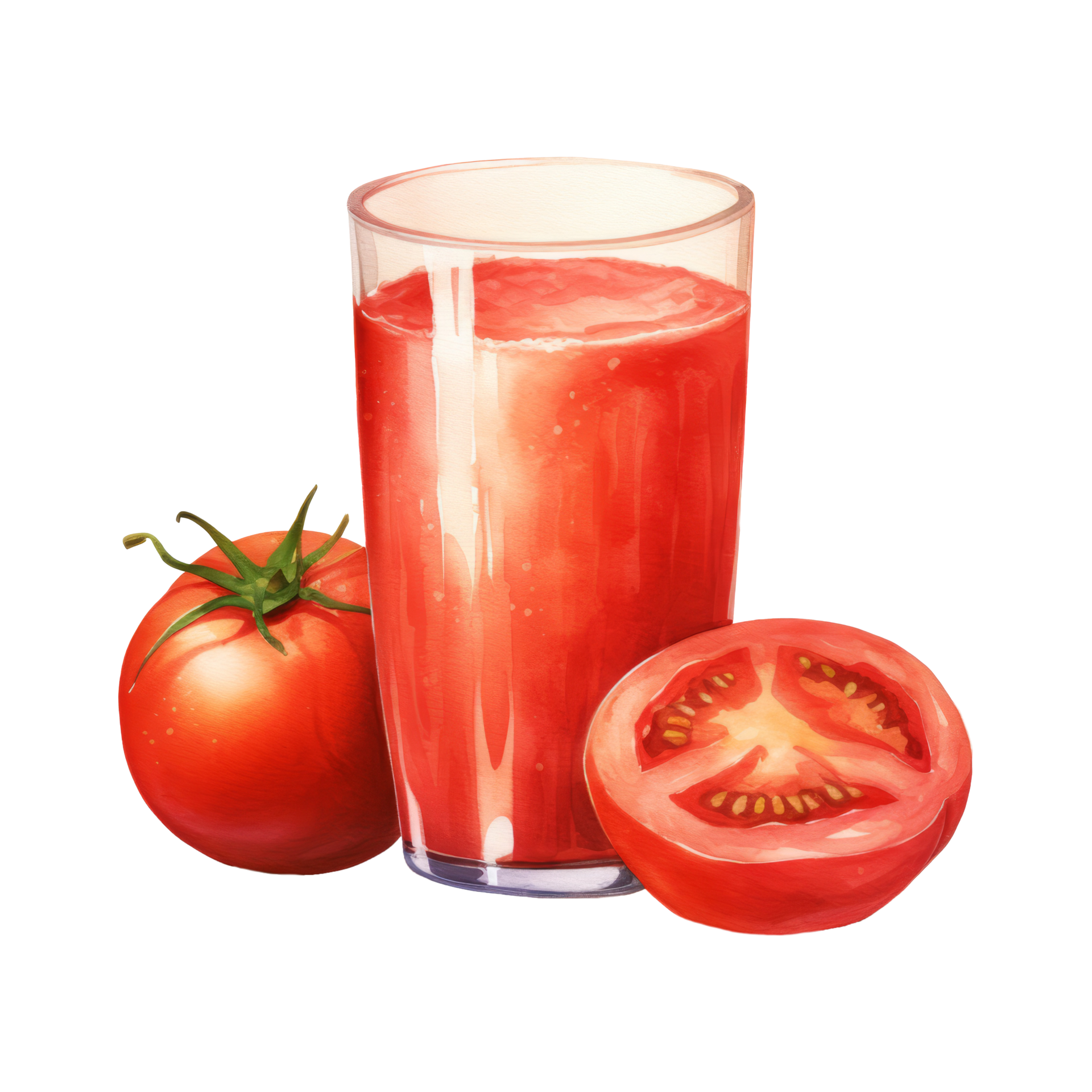 tomato juice Isolated Detailed Watercolor Hand Drawn Painting ...