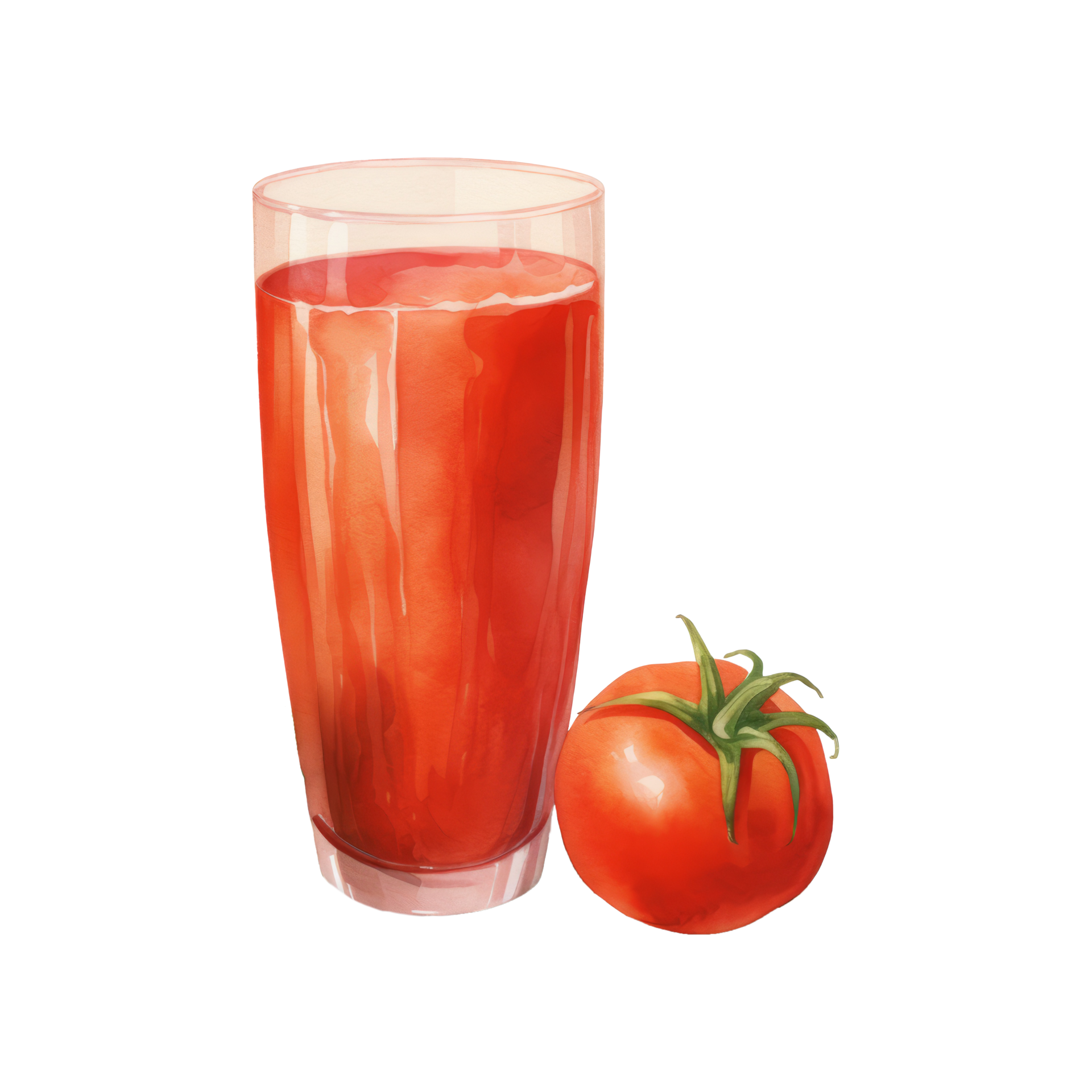 tomato juice Isolated Detailed Watercolor Hand Drawn Painting ...