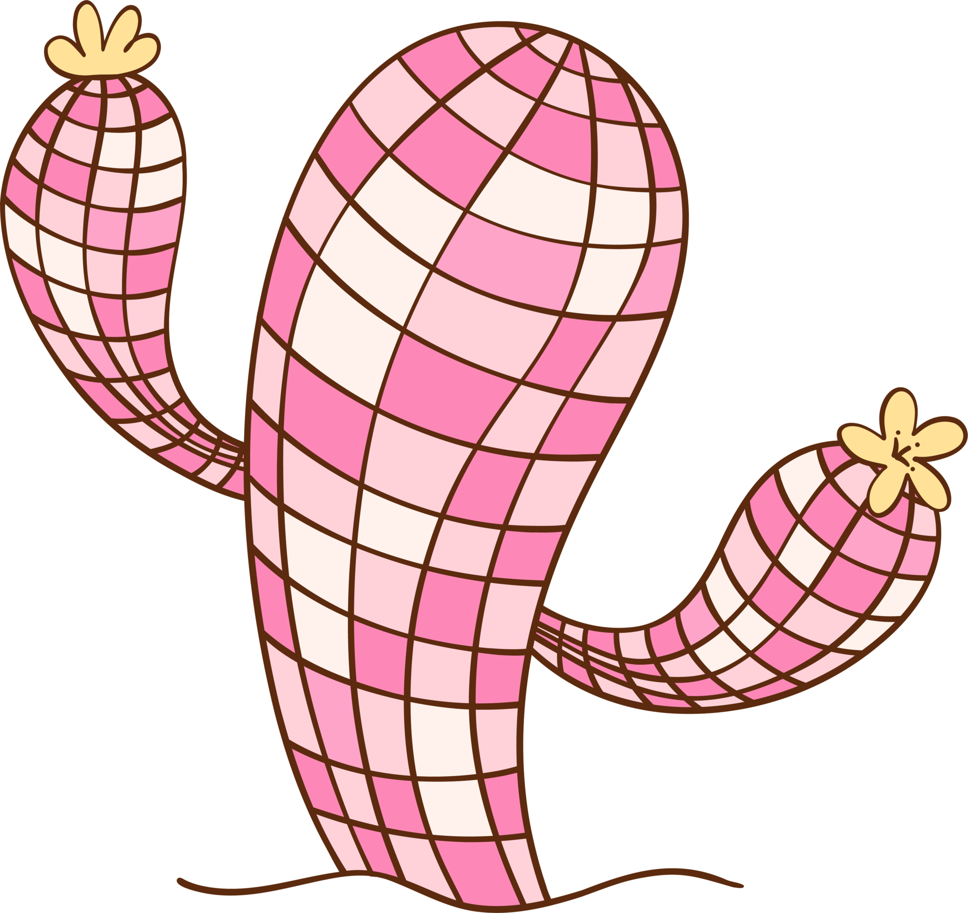 Disco Cowgirl Cactus Retro Girly Cowboy Doodle Drawing 44267429 PNG