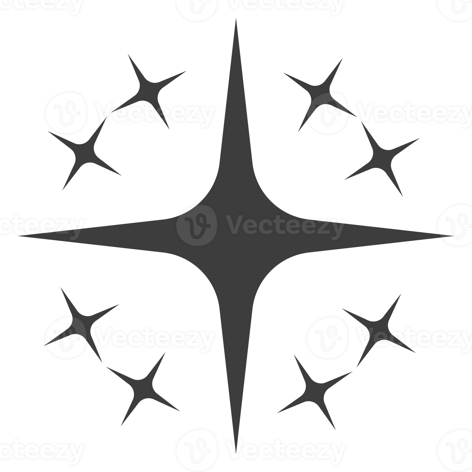 Star and twinkle icon. black starburst design and sparkle symbol. 44267561 PNG