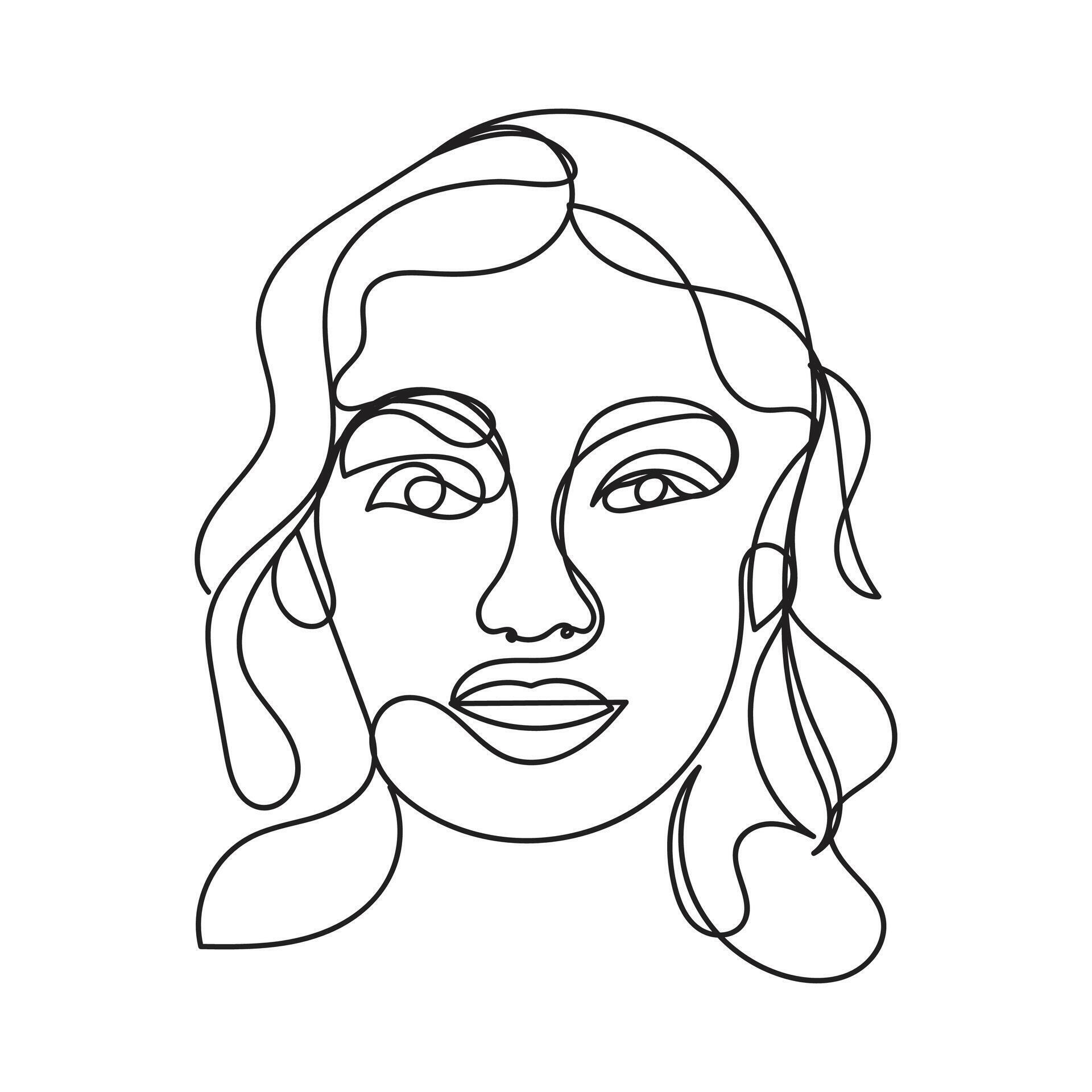 Female Minimal Design Hand Drawn One Line Style Drawing One Line Art Continuous Drawing