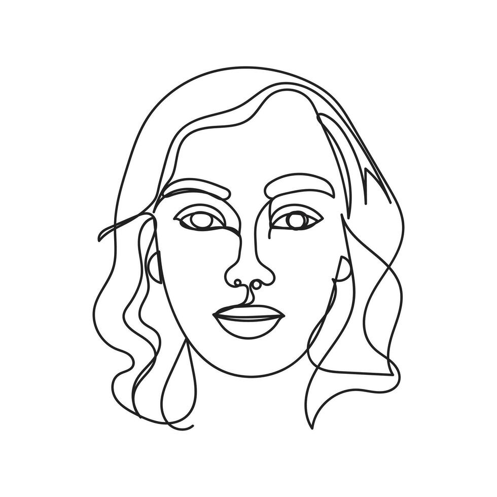 Female Minimal Design Hand Drawn One Line Style Drawing One Line Art Continuous Drawing
