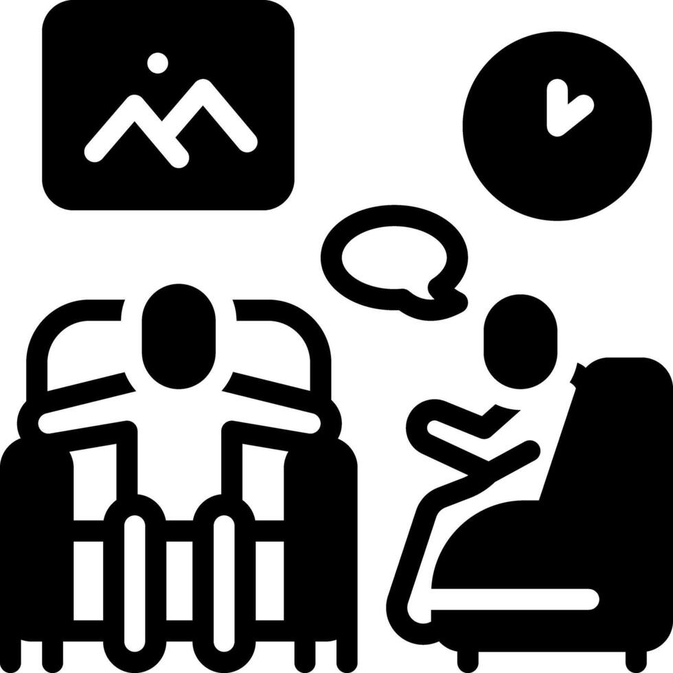 Solid black icon for interview 44270136 Vector Art at Vecteezy