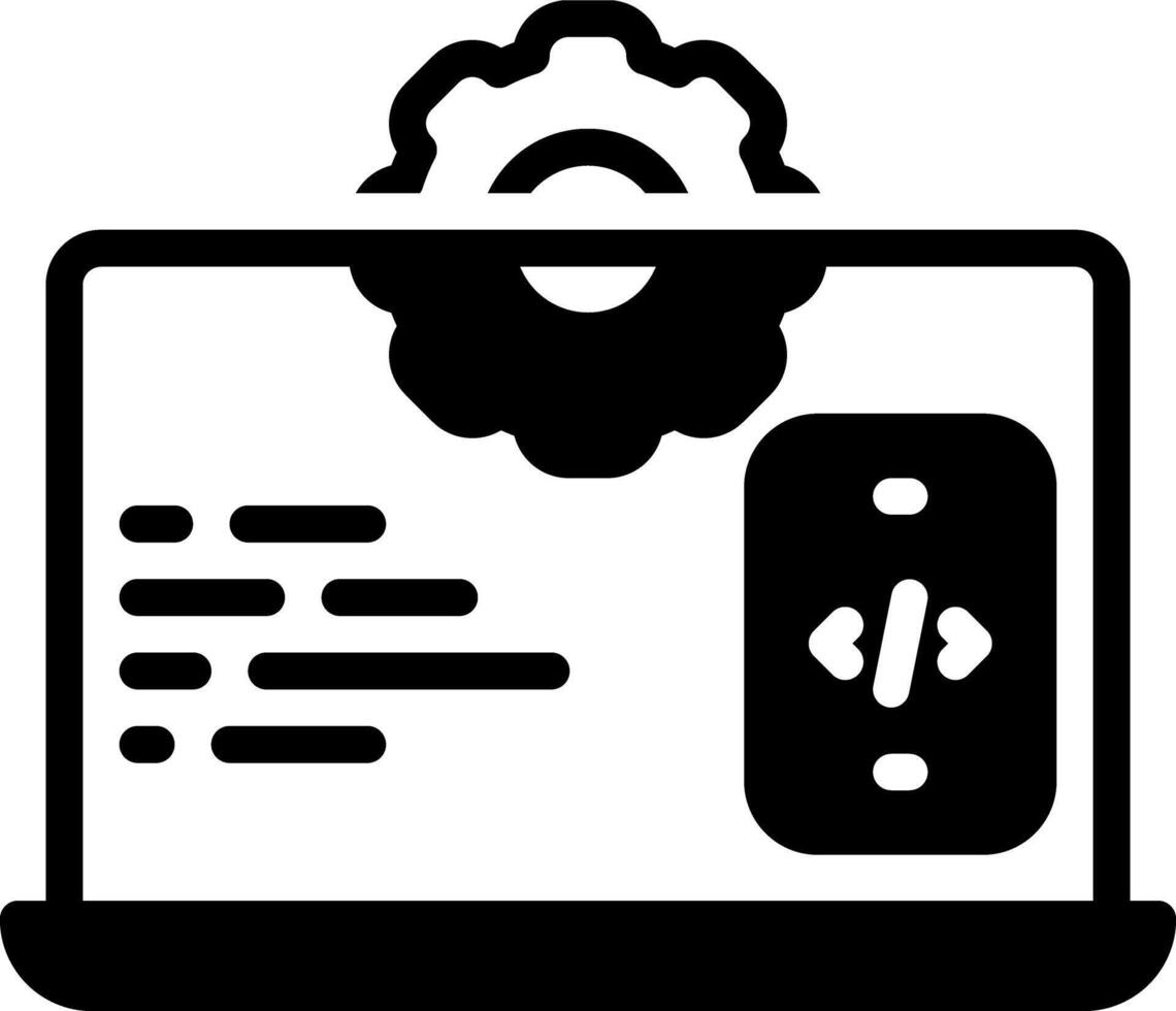 Solid black icon for development 44270344 Vector Art at Vecteezy