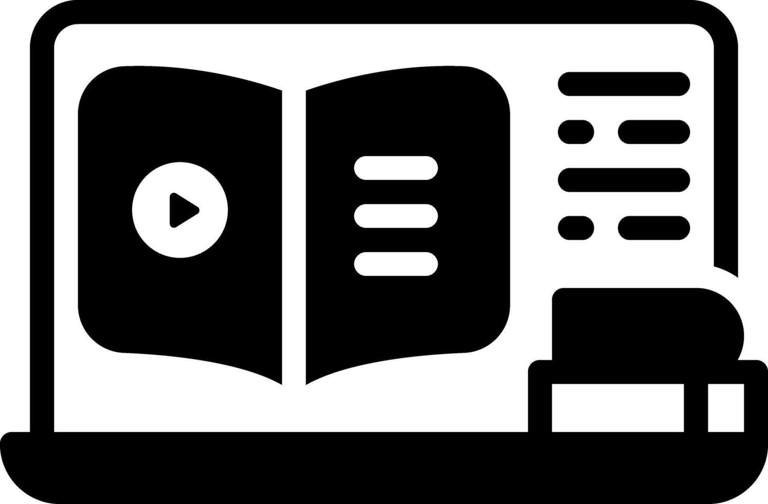 Solid black icon for learning platform 44270772 Vector Art at Vecteezy