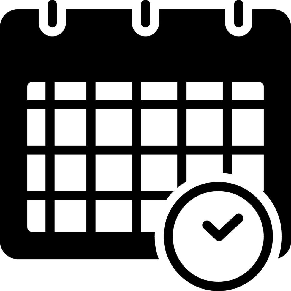 Solid black icon for time table 44271093 Vector Art at Vecteezy