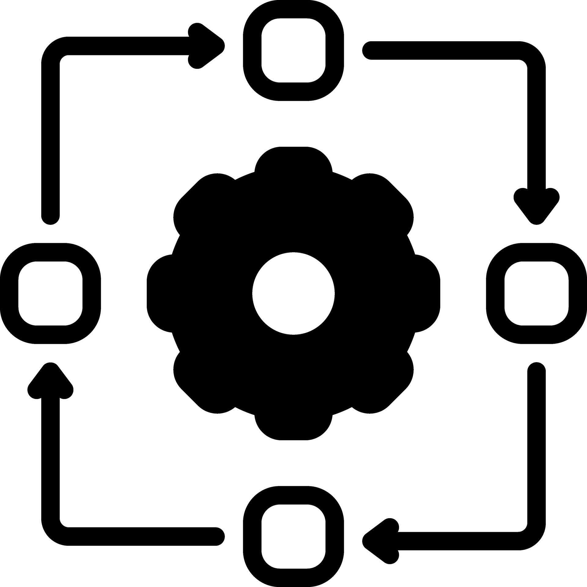 Solid black icon for workflow 44271135 Vector Art at Vecteezy
