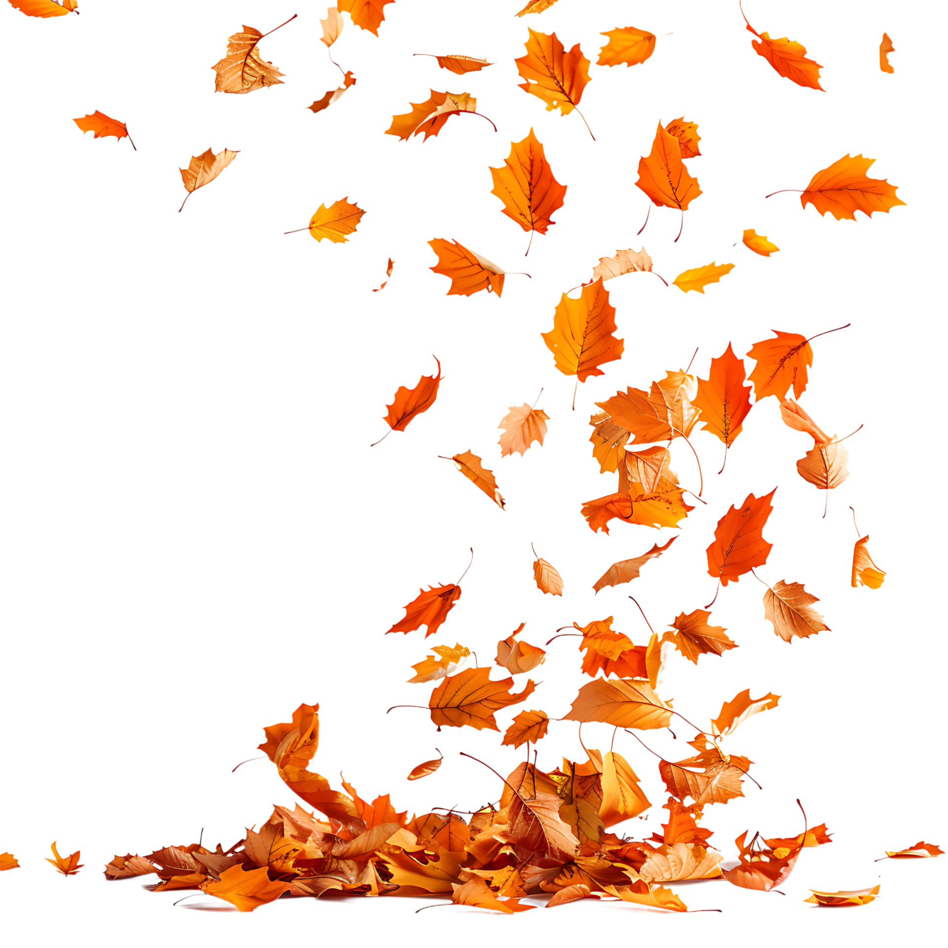 Autumn leaves flying on isolated transparent background 44273680 PNG