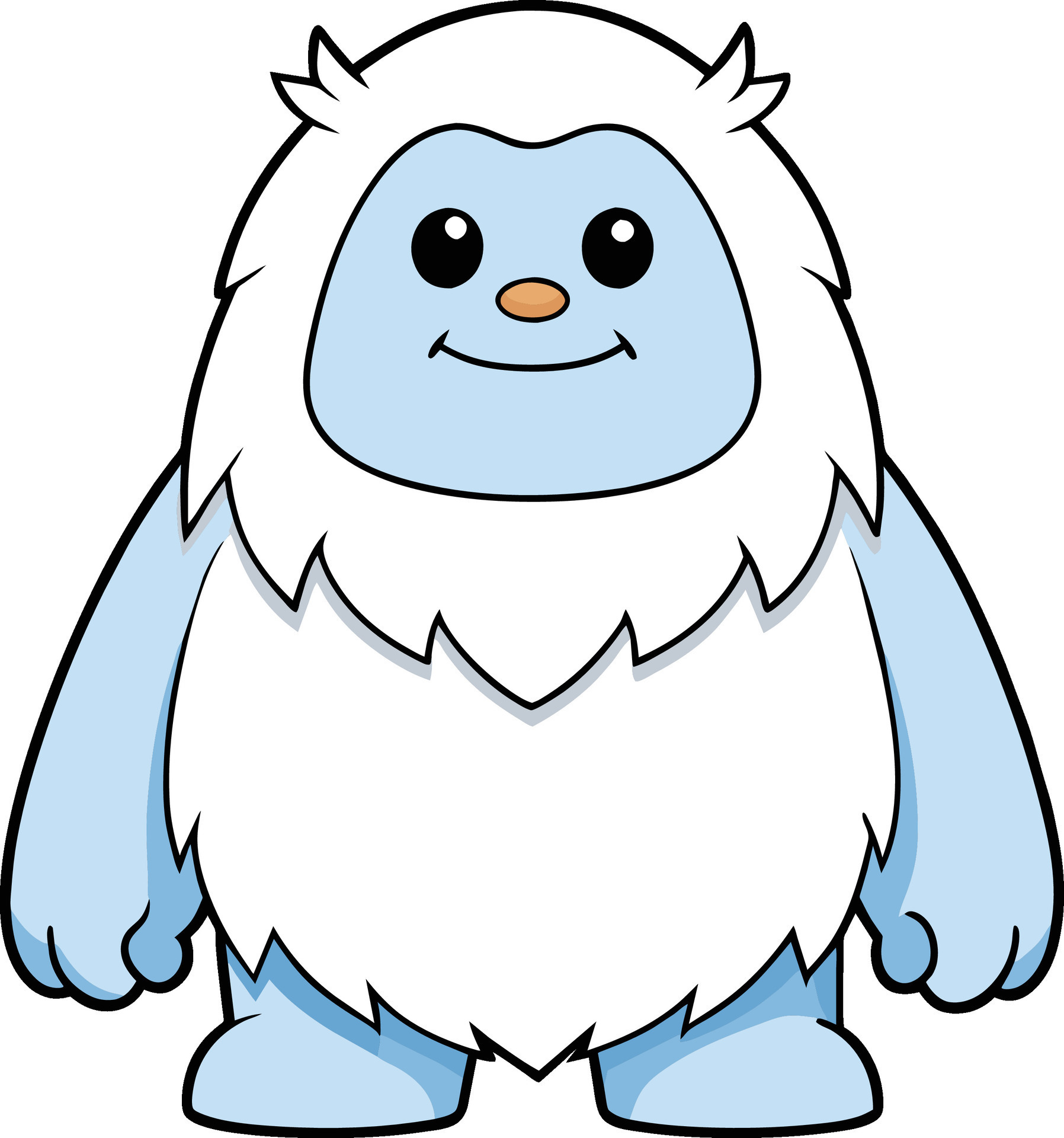 Cute Yeti , Playful Outline Illustration on Solid Background 44275431 ...
