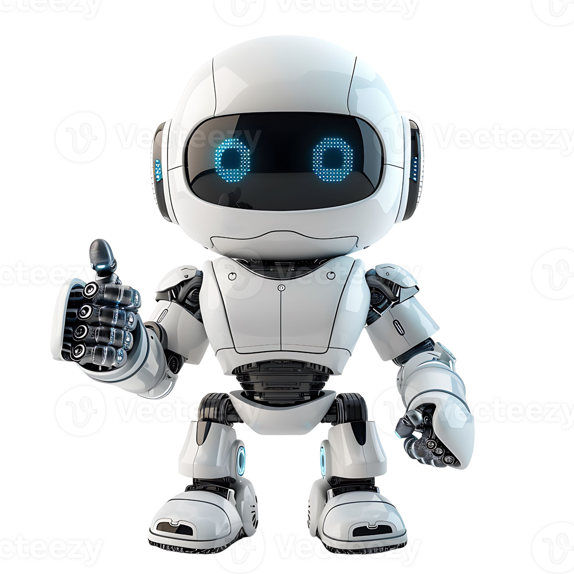 Cute ai robot chatbot thumbs up on isolated transparent background 44277501 PNG