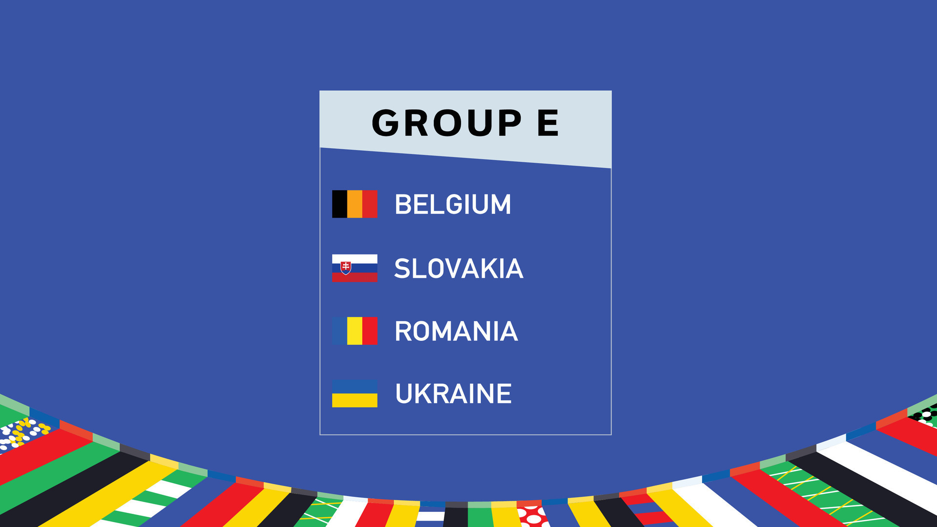 European Nations 2024 Group E Flags Design Abstract Teams Countries European Football Symbol ...
