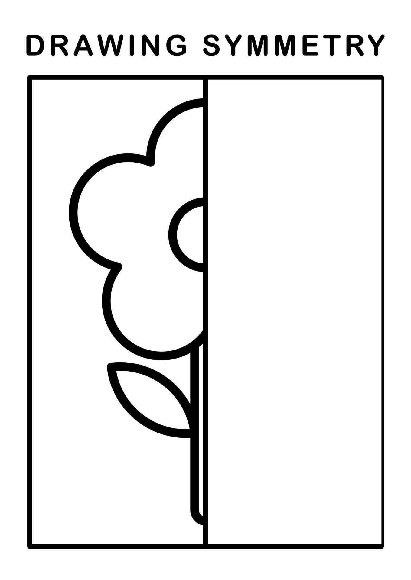 Drawing symmetry page for kids. drawing symmetry cartoon the sunflower ...