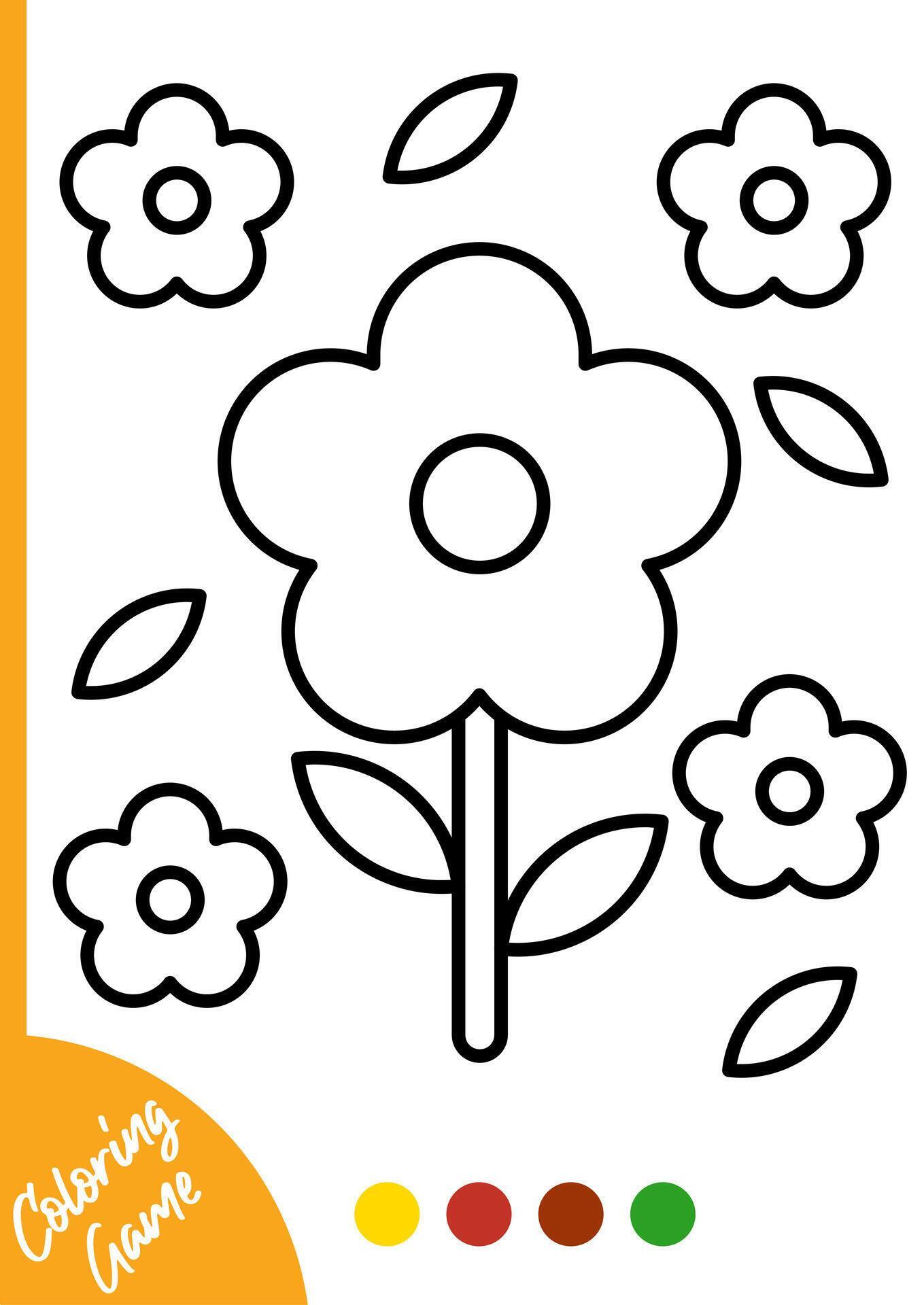 coloring book for kids. Color cartoon the sunflower. Activity for ...