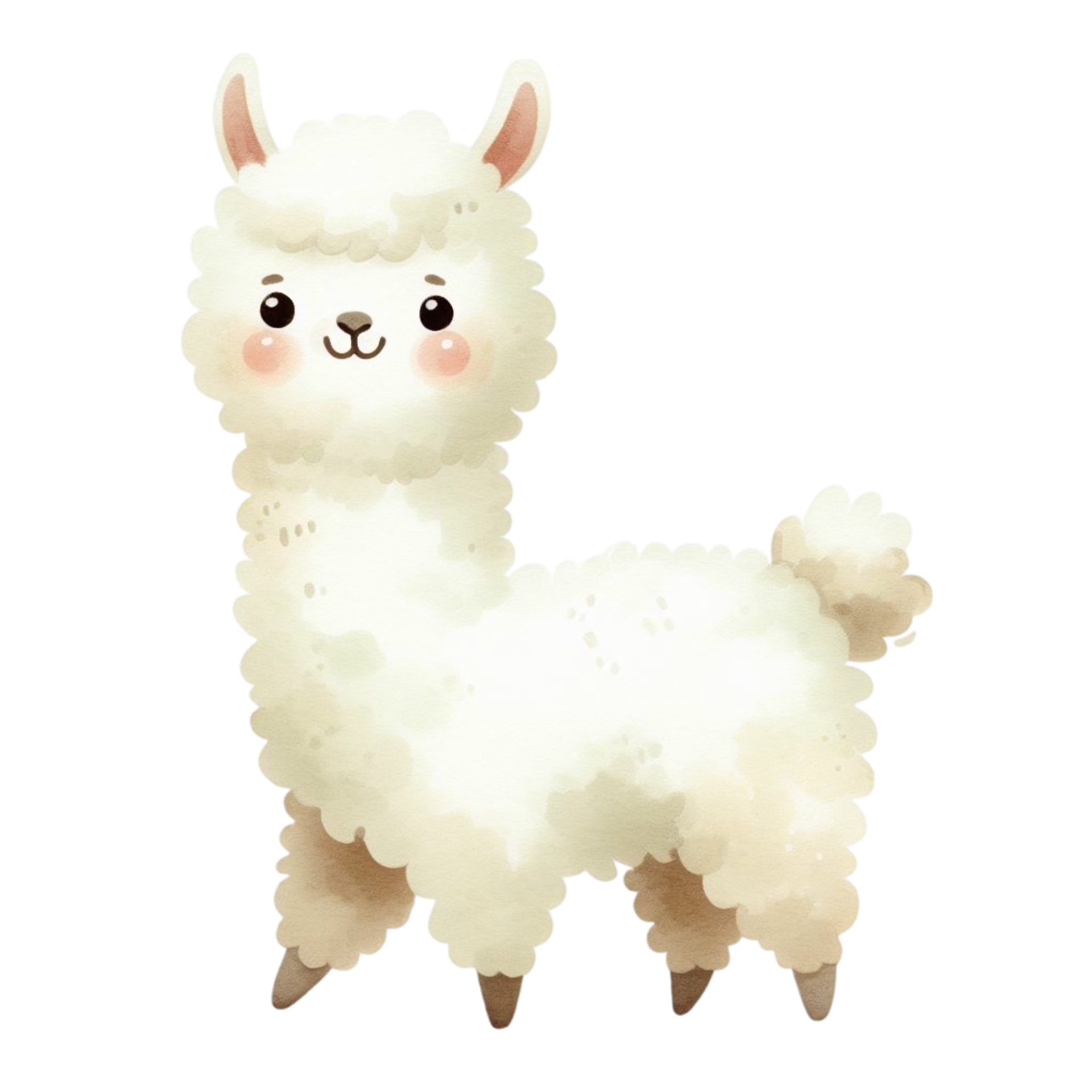 watercolor graphics cute white llama 44282959 PNG