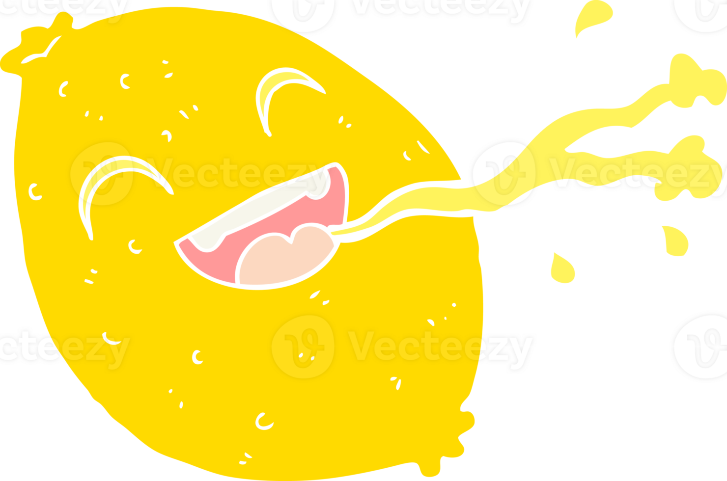 Flat Color Style Cartoon Squirting Lemon 44285643 Png